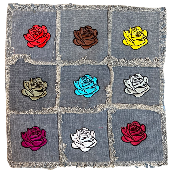 Roos Rozen Bloem Bloemen Strijk Embleem Patch Taupe Megamooinl